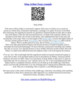 King Arthur Essays | PDF