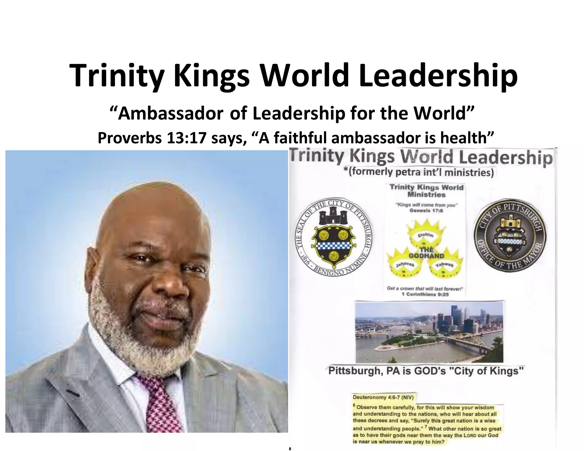 Trinity Kings World Leadership:King Bishop TD of the Jakes Kingdom ...