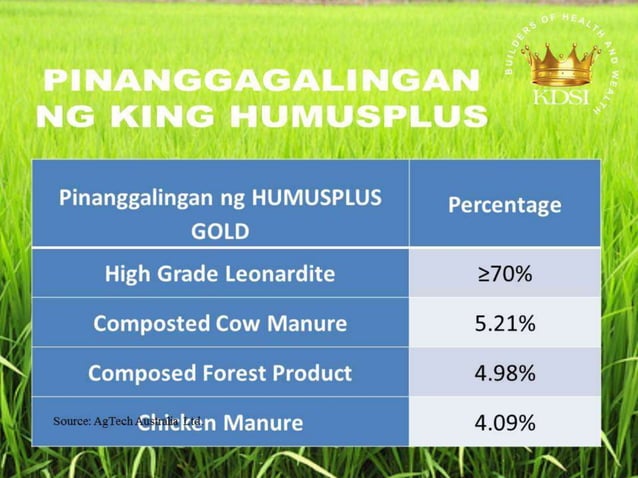 KING DNARMSA SPIRULINA INTERNATIONAL KDSI KING HUMUSPLUS PRESENTATION ...