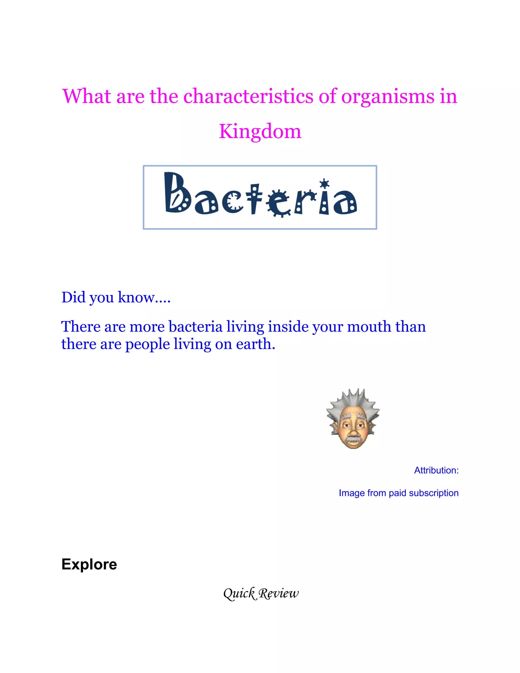 Kingdom Bacteria | PDF