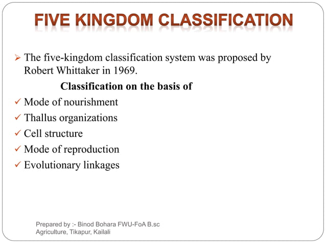 Kingdom ClassificationCarolus Linnaeus proposed the two-kingdom ...