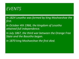 Lesotho Tapestry, ""Mountain kingdom in the sky | PPT