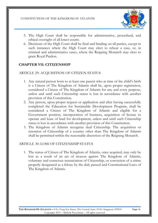 THE KINGDOM OF ATLANTIS CONSTITUTION | PDF | Geography | Science