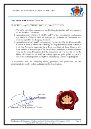 THE KINGDOM OF ATLANTIS CONSTITUTION | PDF | Geography | Science