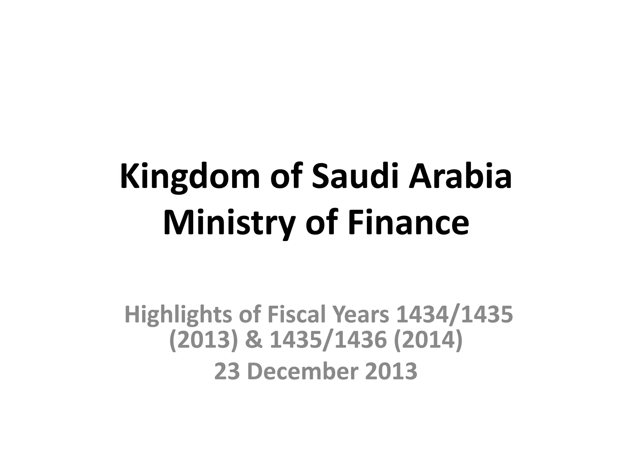 Budget Report of Saudi Arabia 2014 | PPTX