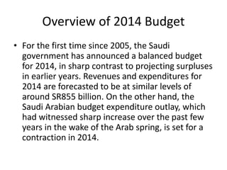 Budget Report of Saudi Arabia 2014 | PPT