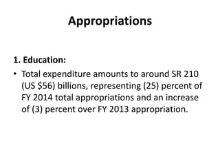 Budget Report of Saudi Arabia 2014 | PPT