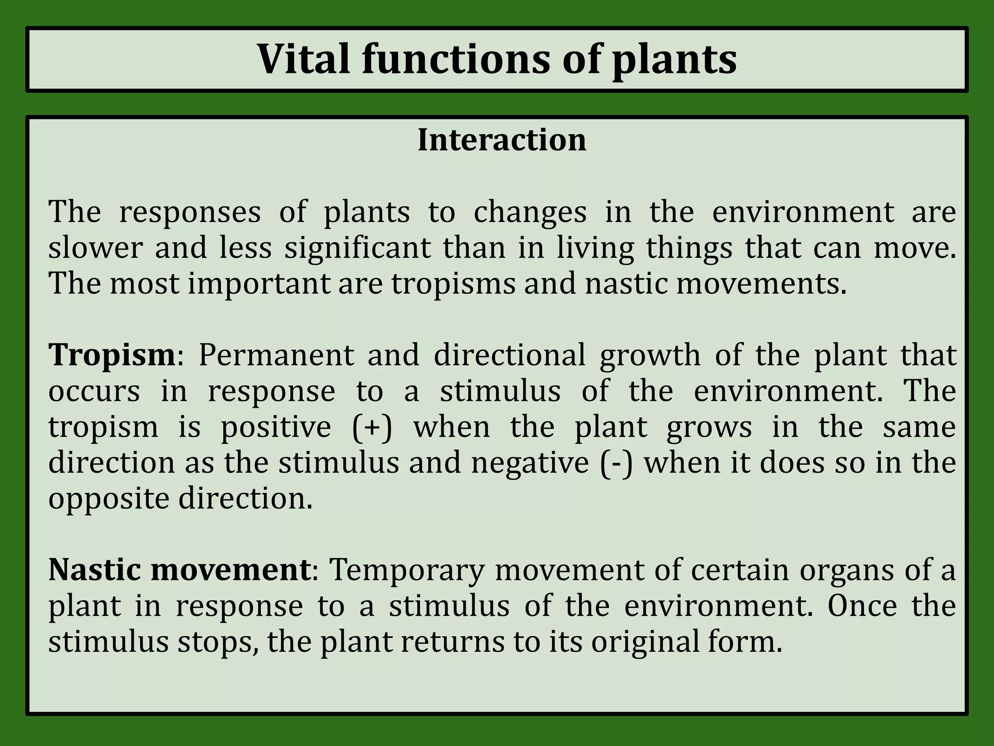 Kingdom Plantae - Vital functions | PPTX
