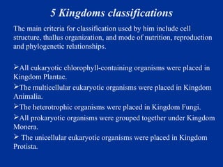 Kingdoms of classification | PPT