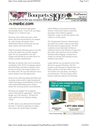 KING DOWNING (Racial Profiling Victim) - ACLU | PDF
