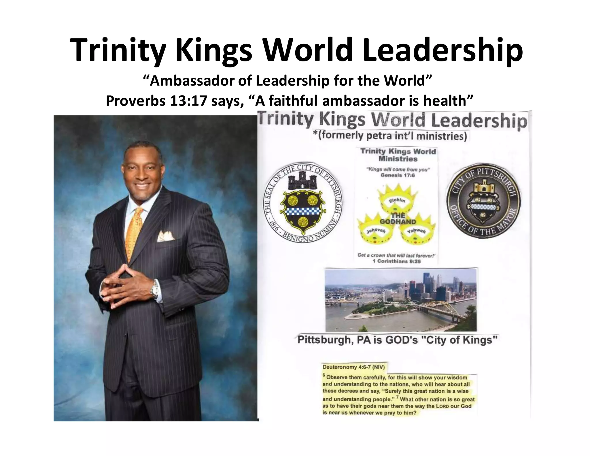 Trinity Kings World Leadership: King Dr. Anthony Hamlet of the ...