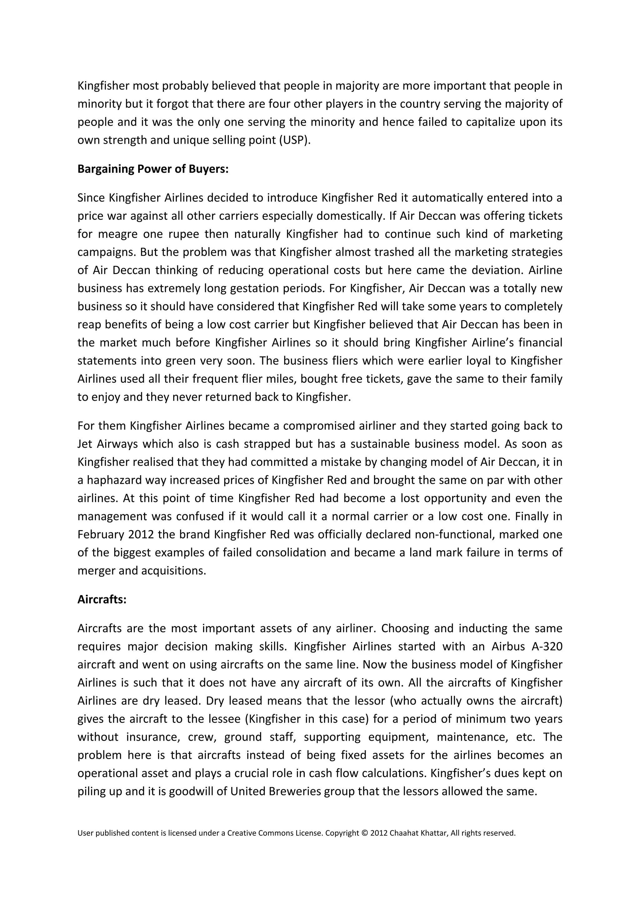 Kingfisher Airlines- A Case Study | PDF