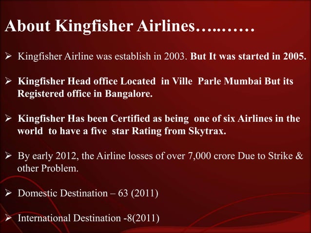 Kingfisher airlines ppt | PPTX