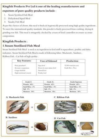 Best Ingredient for Fish Meal - King Fish Group | PDF | Manufacturing ...