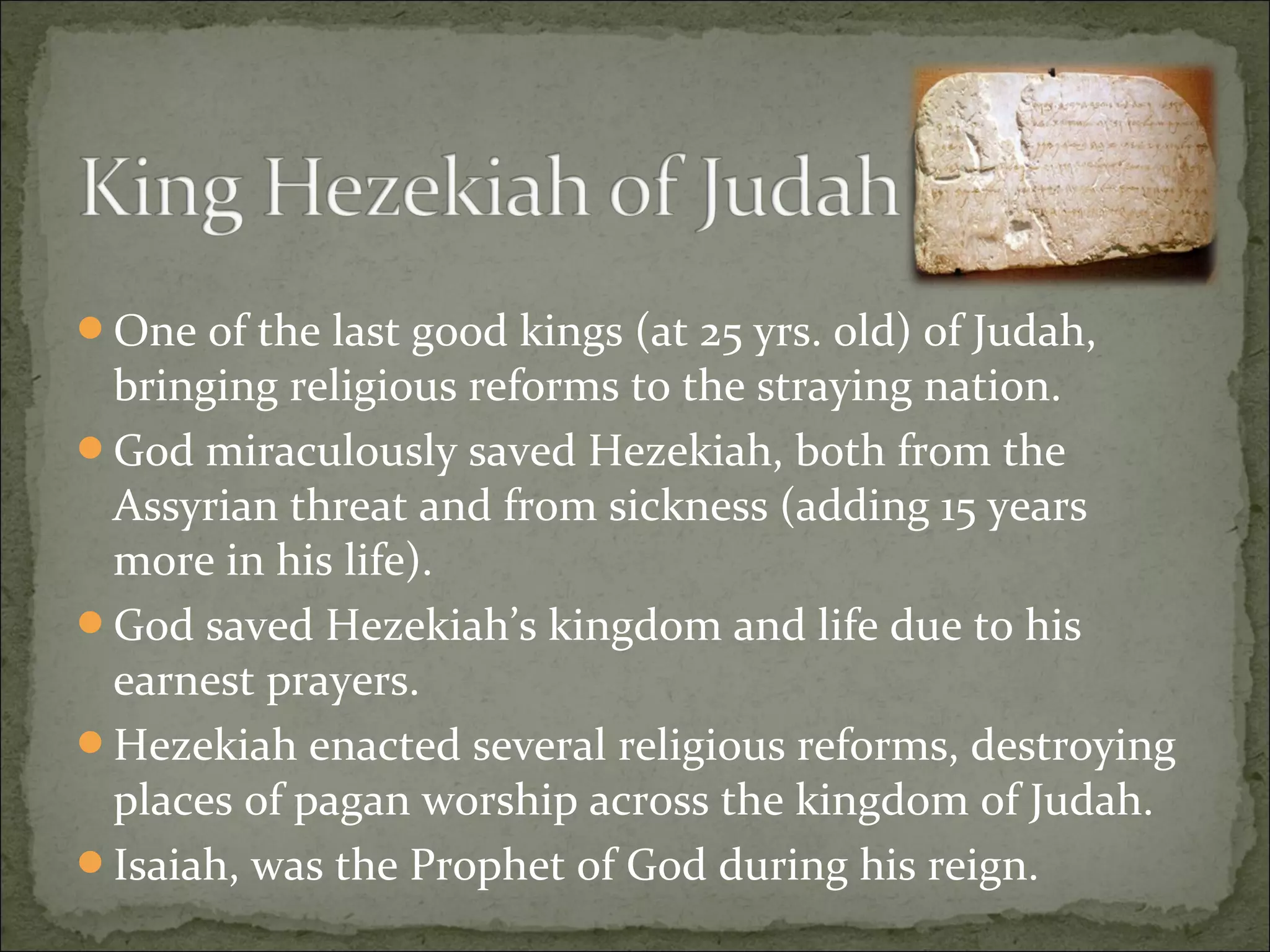 King hezekiah restorationist, reformist, revivalist | PPT