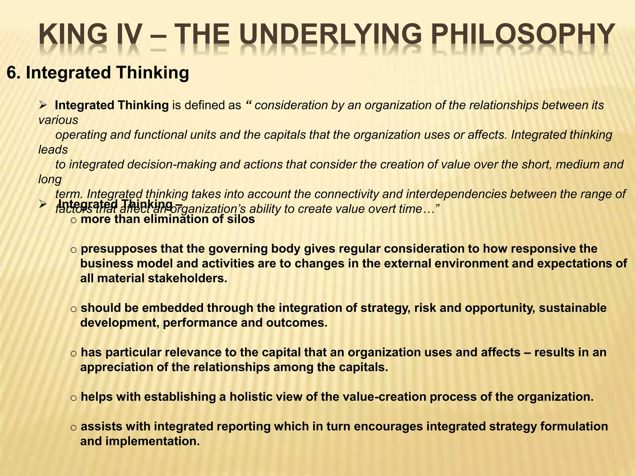KING IV Report On Corporate Governance In South Africa Part I | PPTX