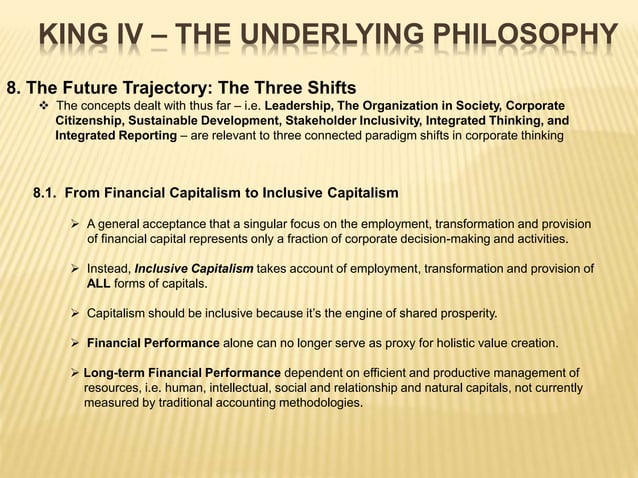 KING IV Report On Corporate Governance In South Africa Part I | PPTX