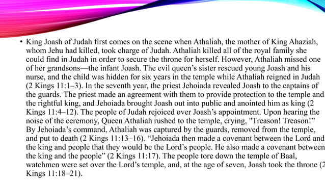 King Joash.pptx | Christianity | Religion & Spirituality