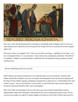 King john the most evil monarch in britain's history telegraph | PDF
