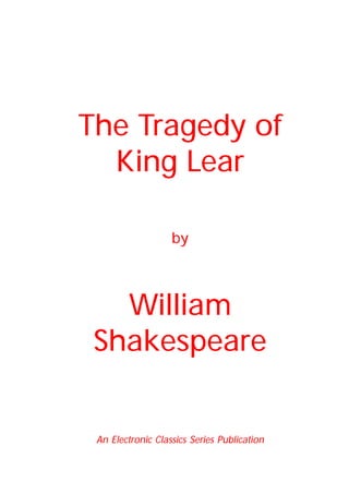 Shakespeare - King lear play | PDF