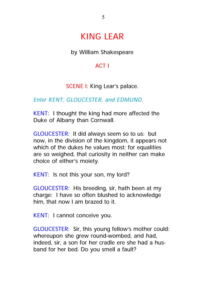 Shakespeare - King lear play | PDF