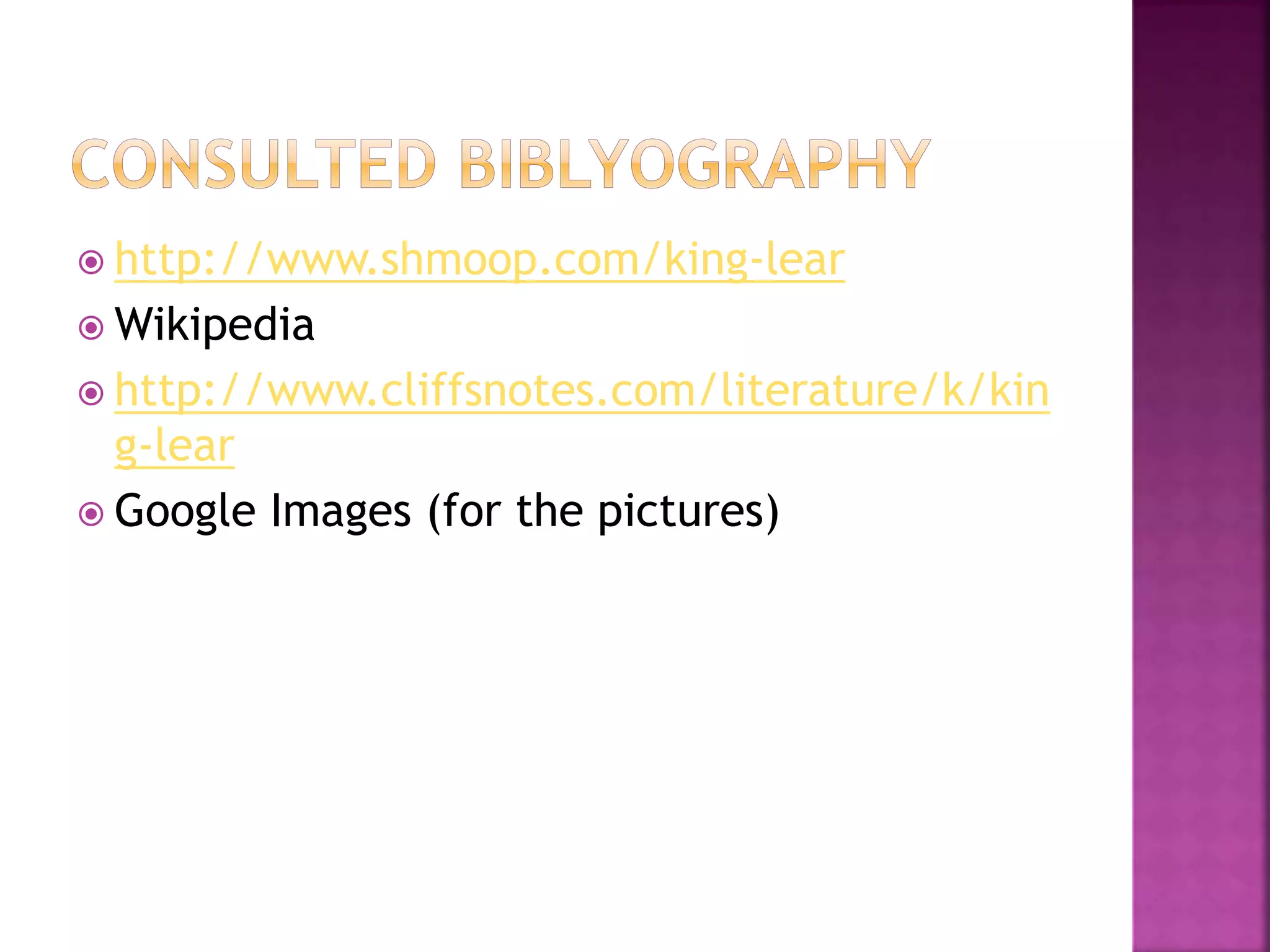 King Lear by Rocío Lanuza 4ºB | PPTX