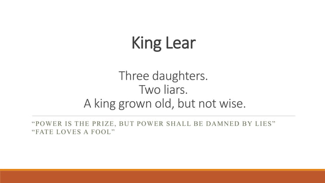 shakespeare famous (King lear) tragedy crux | PPT