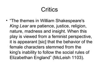 King Lear-Heus.ppt King Lear William Shakespeare play | PPT