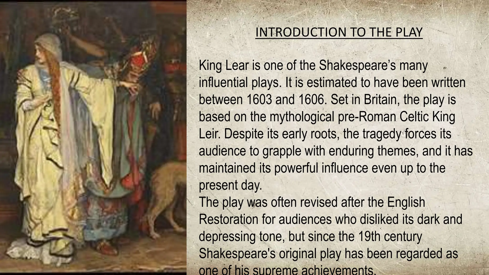 King Lear - A Tragic Hero Fall explained | PPTX