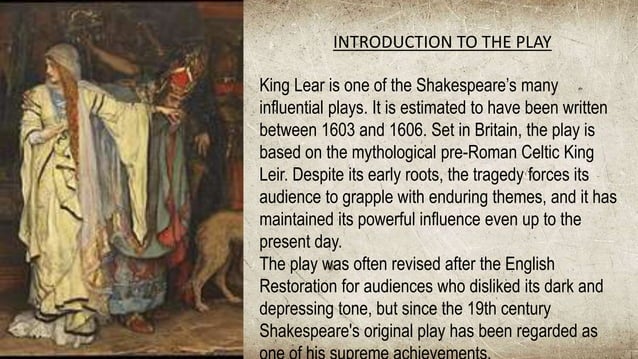 King Lear - A Tragic Hero Fall explained | PPTX