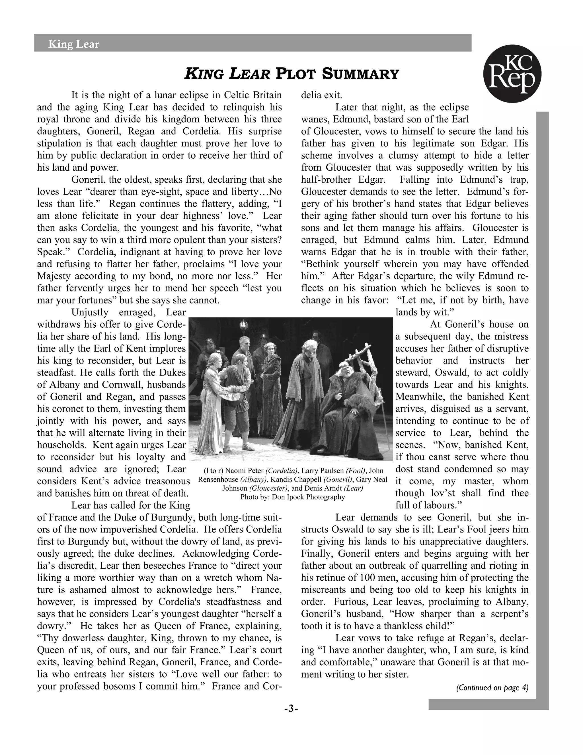 King Lear Learning Guide | PDF