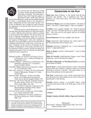 King Lear Learning Guide | PDF