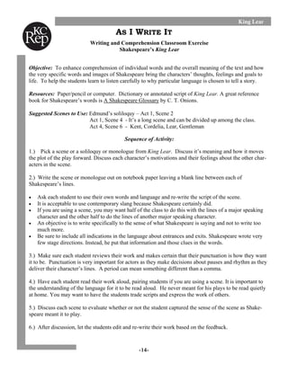 King Lear Learning Guide | PDF