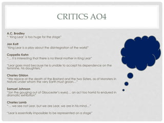 King Lear Quotes AO2, AO3 & AO4- A2 EXAM | PPTX | Obscenity and ...