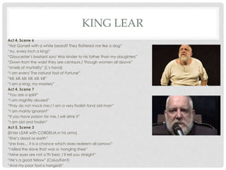 King Lear Quotes AO2, AO3 & AO4- A2 EXAM | PPTX | Obscenity and ...