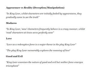 King lear question inspiration | PPTX