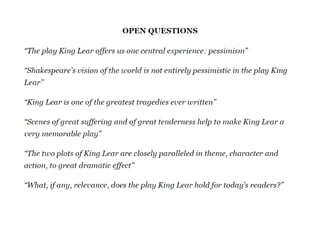 King lear question inspiration | PPT