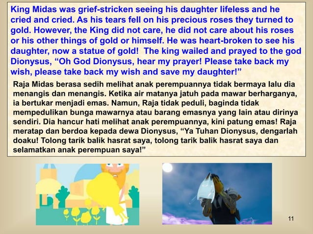 King Midas and The Golden Touch - A Story with Life Lessons (English & Malay).pptx