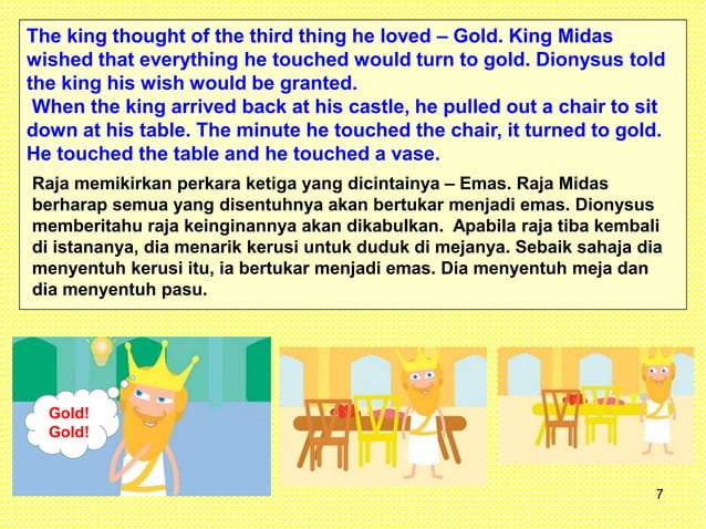 King Midas and The Golden Touch - A Story with Life Lessons (English & Malay).pptx