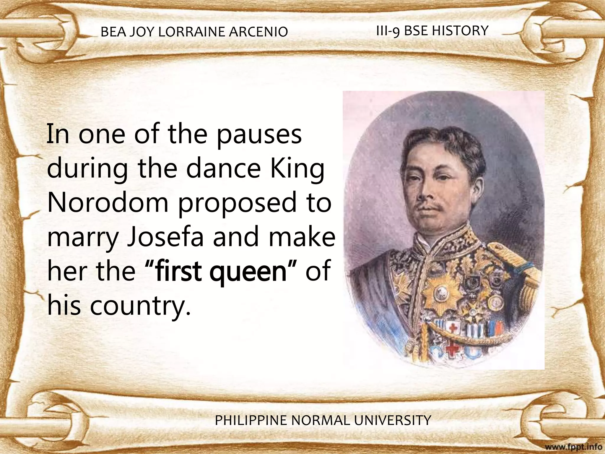 King norodom I of Cambodia and his love in the Philippines | PPTX