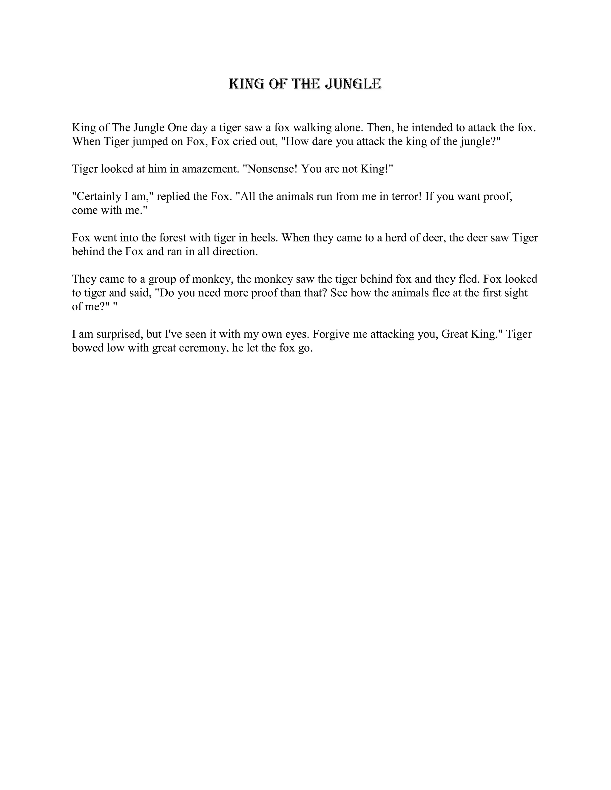 King of the jungle | DOCX
