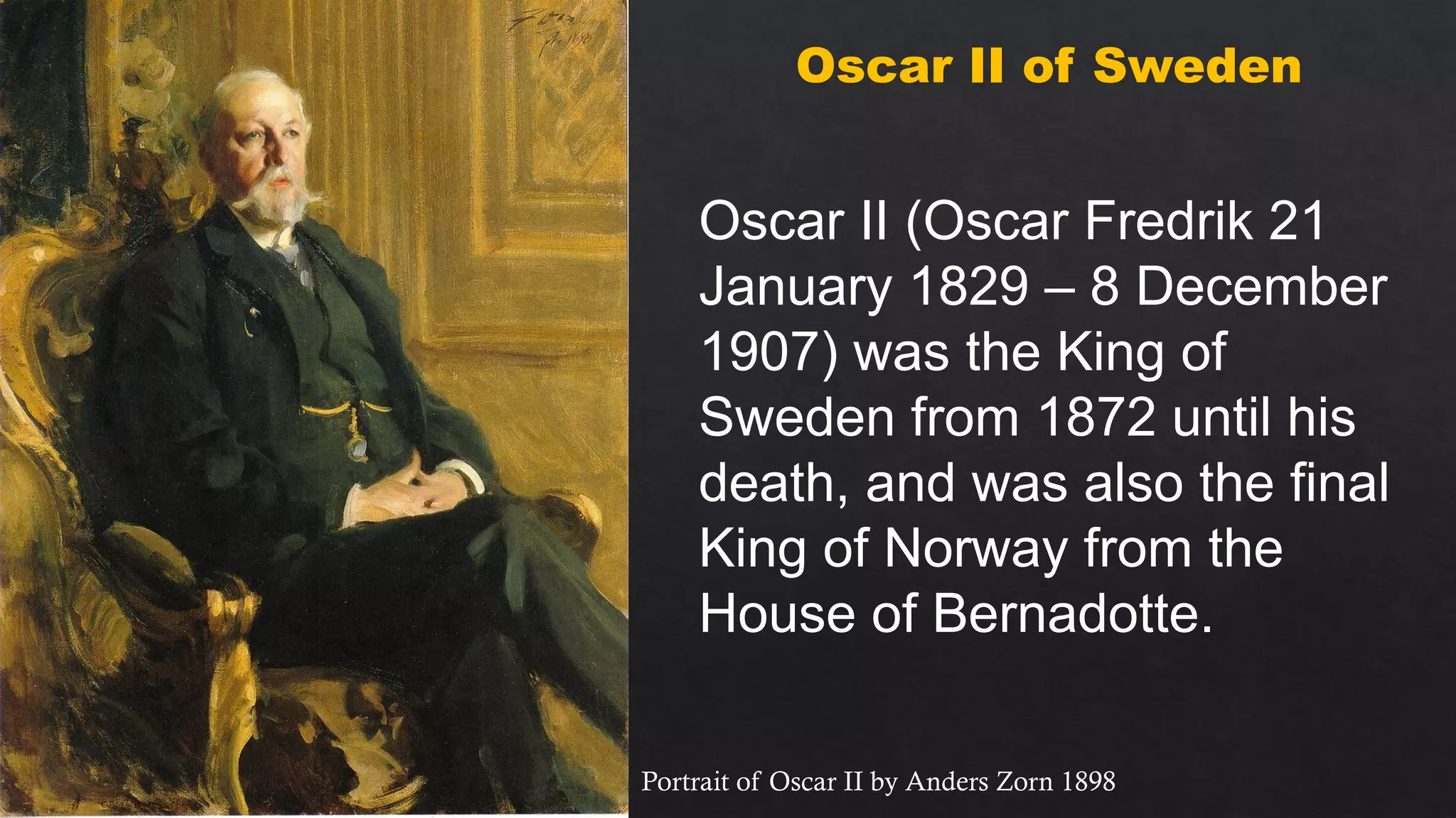 King Oscar II of Sweden | PPT