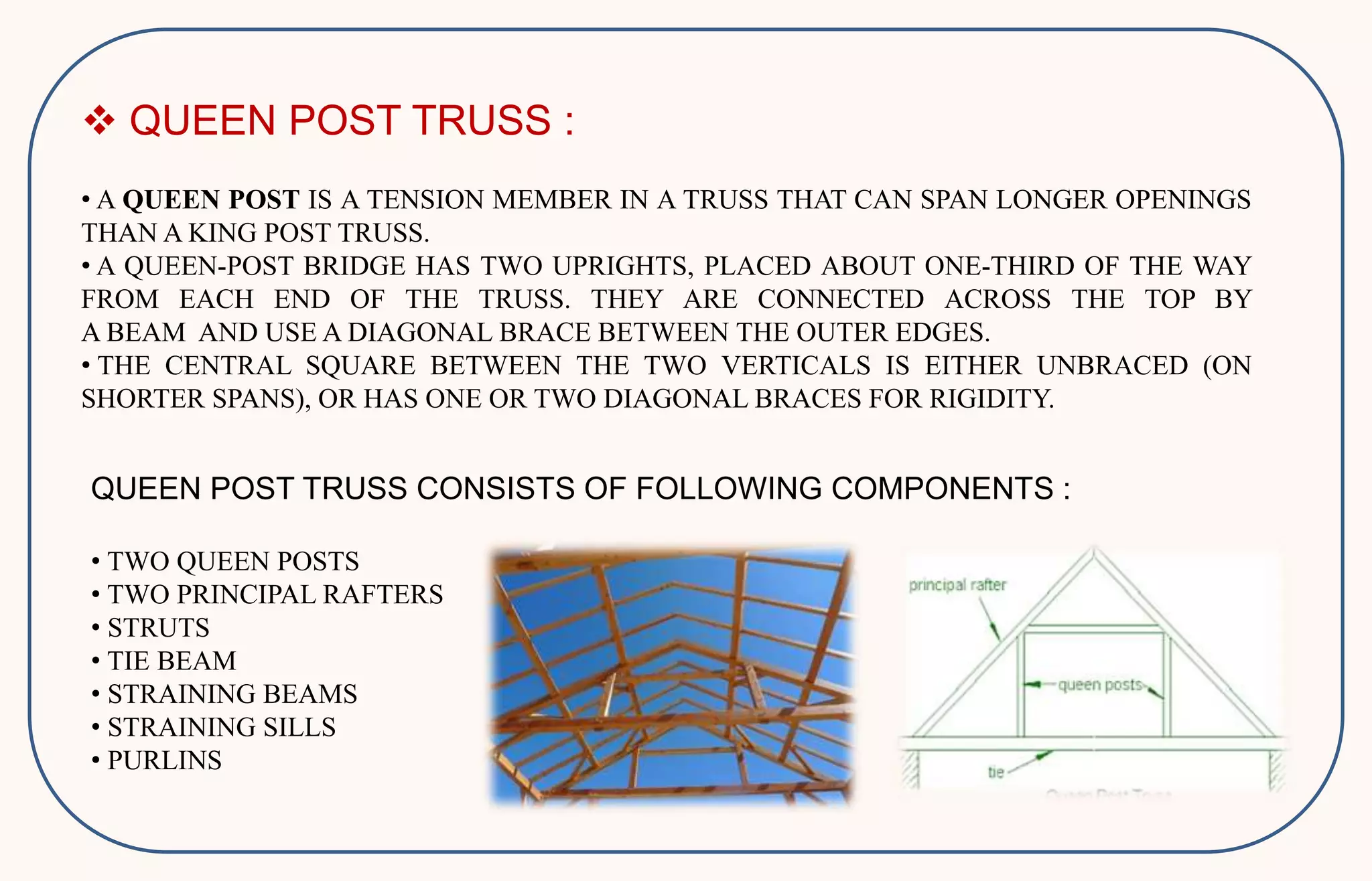 KING & QUEEN POST TRUSS | PPTX