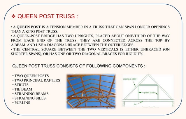 KING & QUEEN POST TRUSS | PPTX | Woodworking | Arts and Crafts