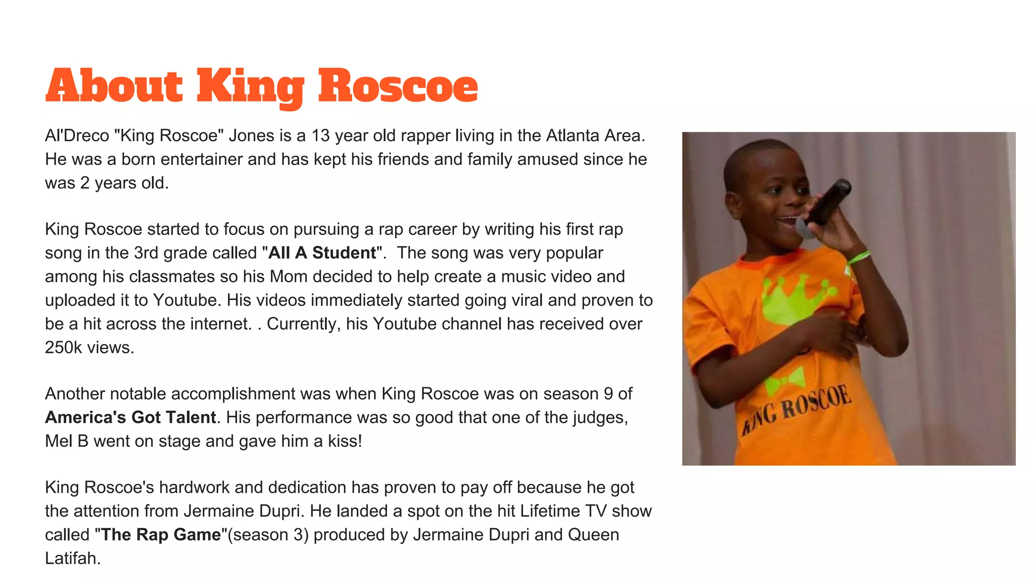 King Roscoe media Press Kit | PPT