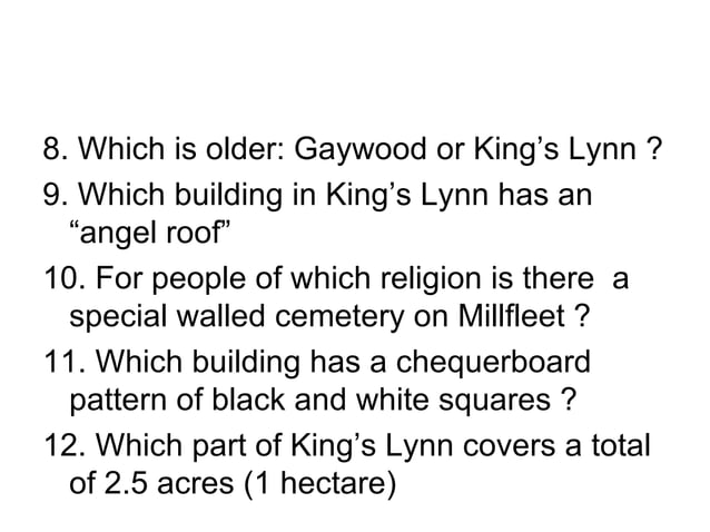 King’s Lynn Quiz | PPT