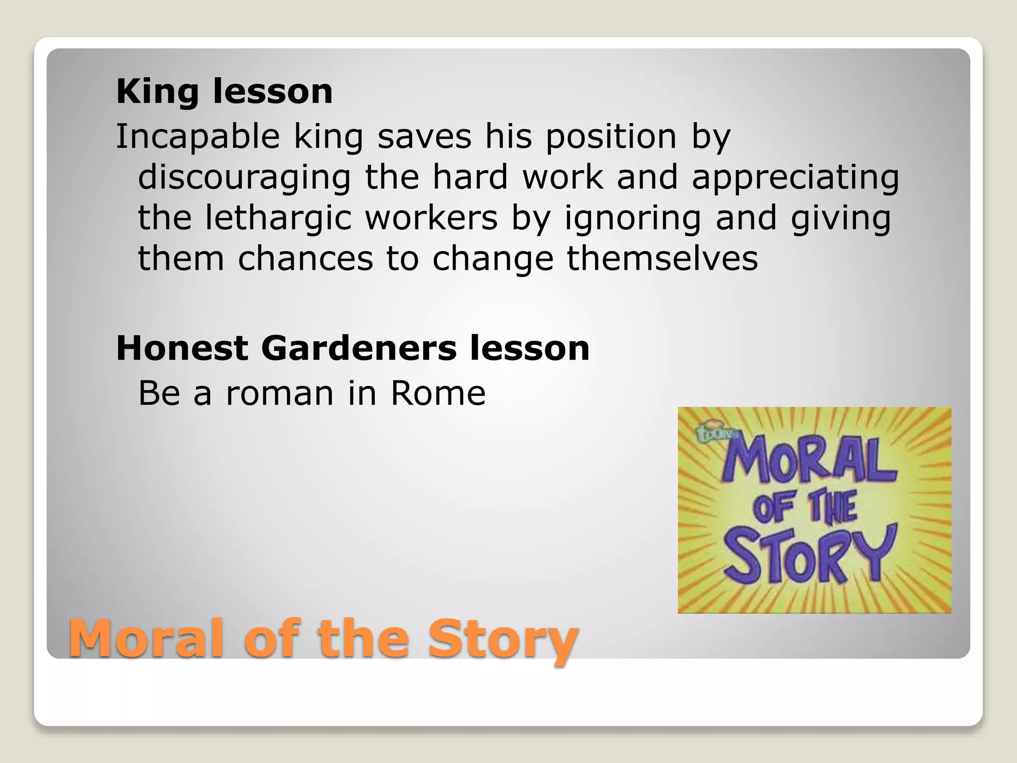 Kings judgement moral story | PPTX