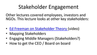 Lecture Five - Stakeholders, external and internal | PPTX
