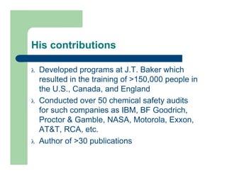 Tribute to Warren Kingsley | PPT