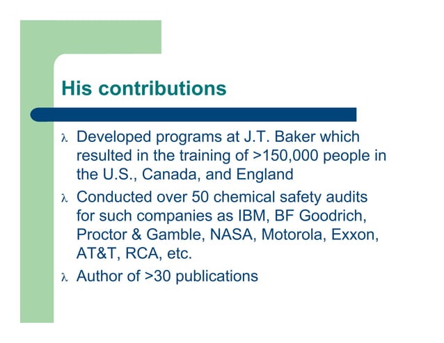 Tribute to Warren Kingsley | PPT